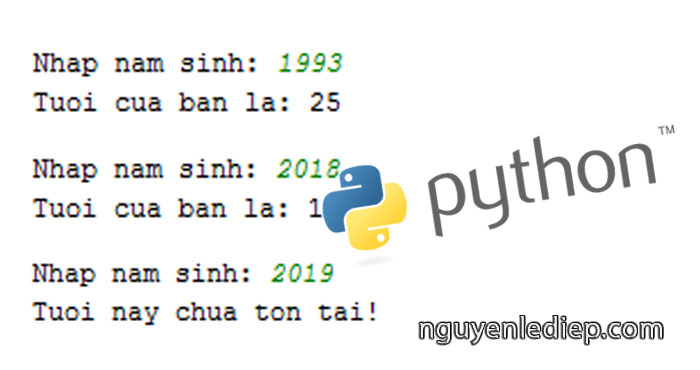 Chương trình nhập vào năm sinh từ bàn phím xuất ra số tuổi trong Python